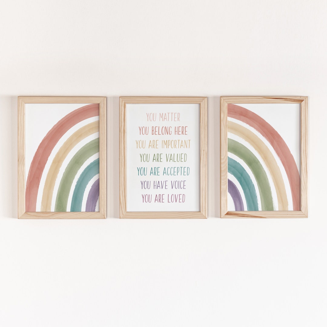 You Matter Rainbow Wall Art: Boho Classroom Decor (digital Download) - Etsy