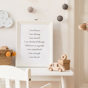 Affirmations Wall Art for Kids, Kid Affirmations, Educational Posters ...