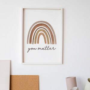 You Matter Diversity Rainbow Poster Boho Print Mental - Etsy