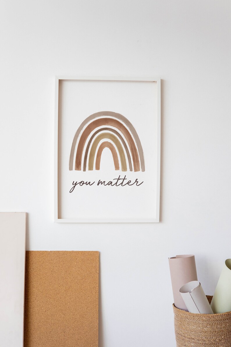 You Matter Diversity Rainbow Poster Boho Print Mental | Etsy
