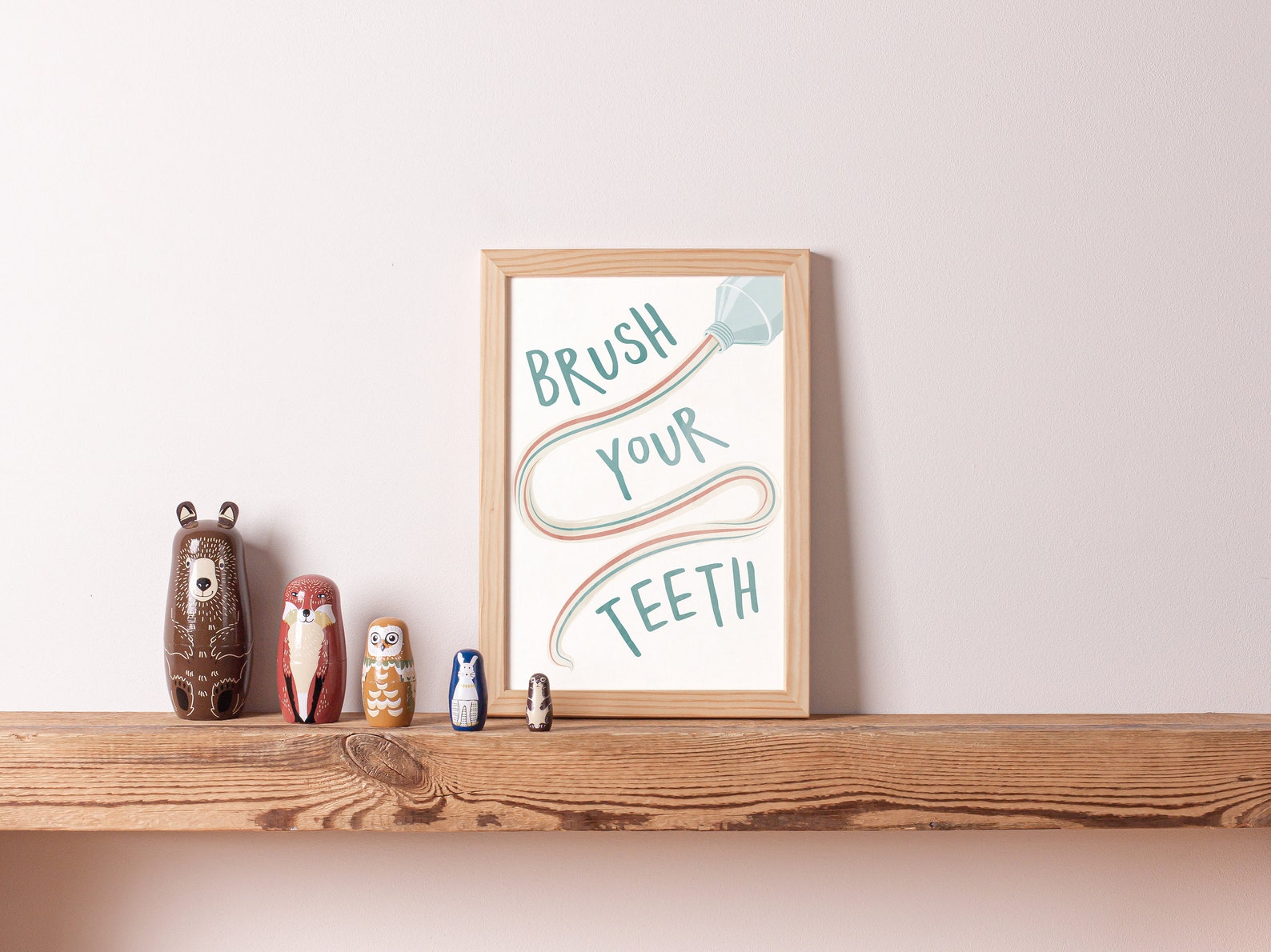 Brush Your Teeth Funny Bathroom Print: Kids Dental Art (DIGITAL) - Etsy