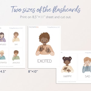 ASL Emotion Flashcards: Sign Language Feelings, Therapy Decor (digital ...