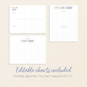 Chore Chart for Kids & Editable Chore Cards, Daily Routine Chart ...