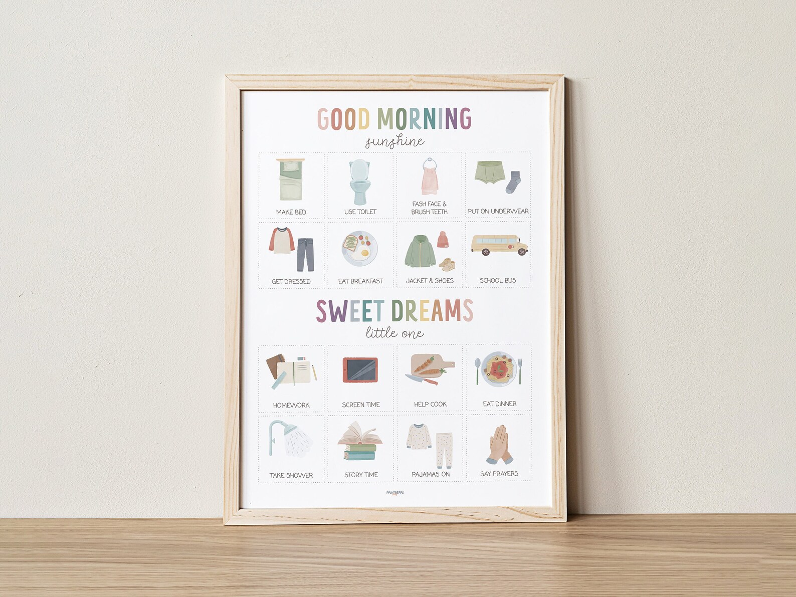 Editable Kids Routine Chart, Morning Routine, Toddler Bedtime Routine ...