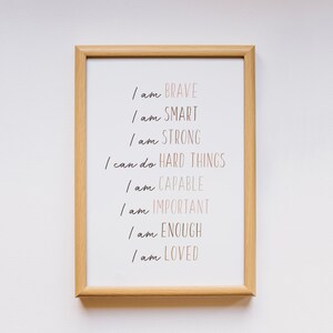 Affirmations Wall Art for Kids, Kid Affirmations, Educational Posters ...