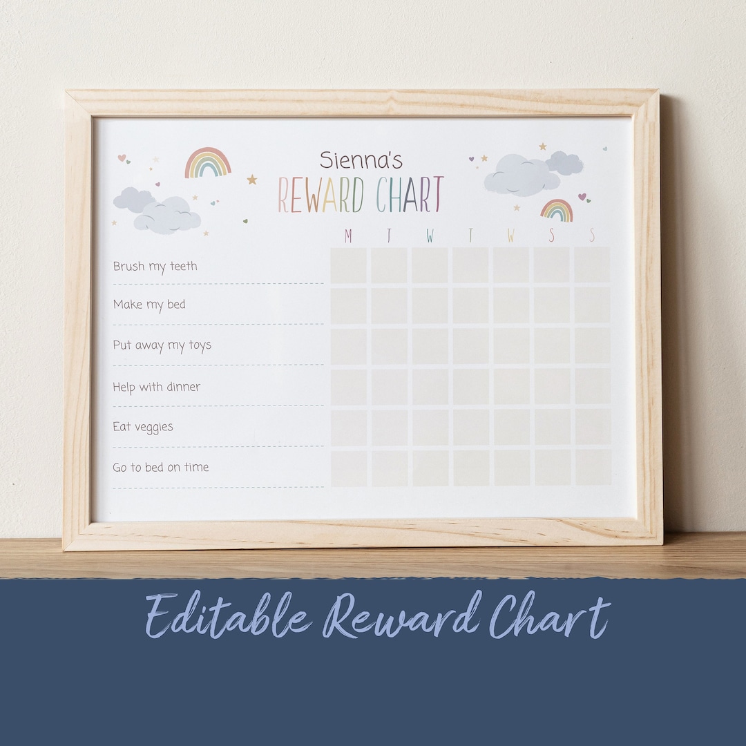 Editable Behavior Chart, Printable Reward Charts, Sticker Chart, Kids ...