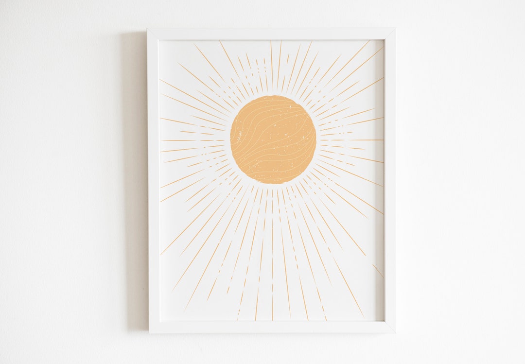 Boho Sun Print: Mid Century Modern Sunshine Wall Art (digital Download ...