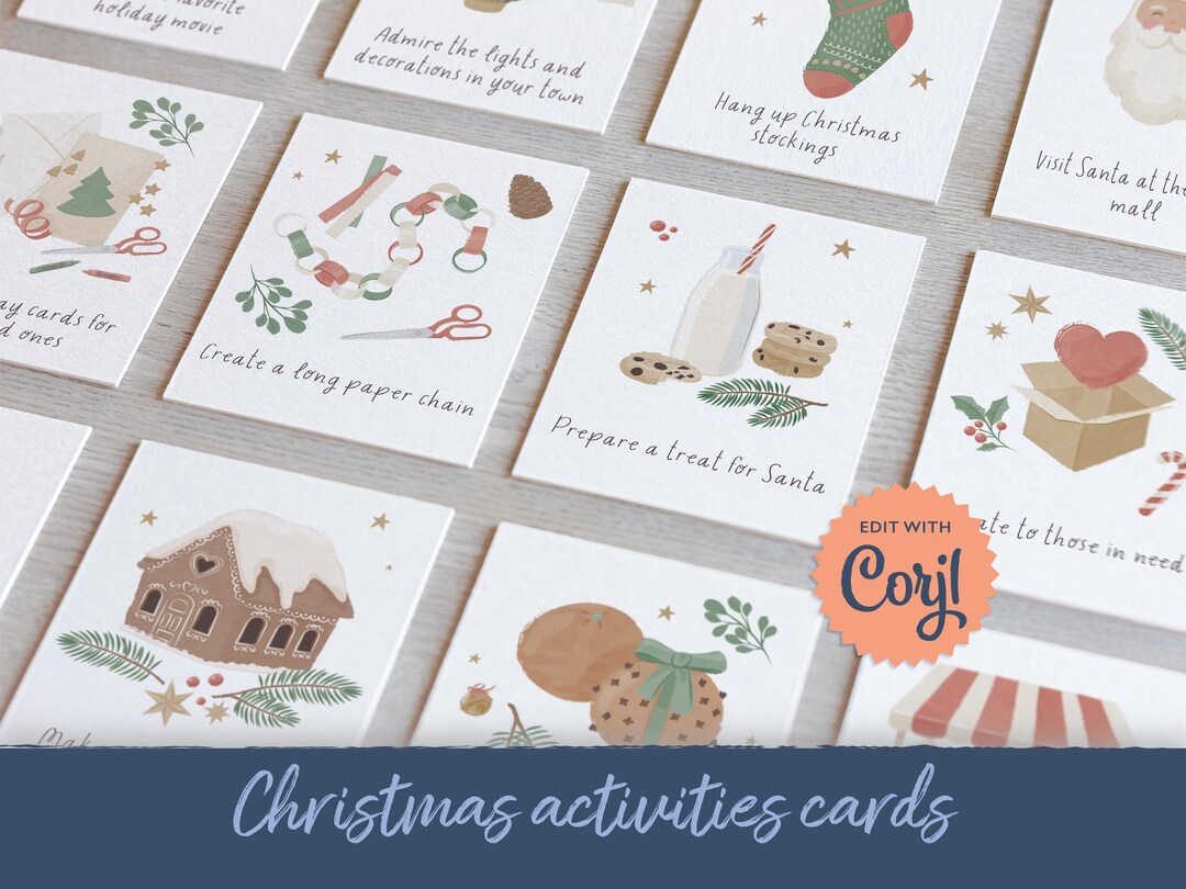 35 Advent Calendar Activity Cards, Christmas Countdown, Kids Advent ...