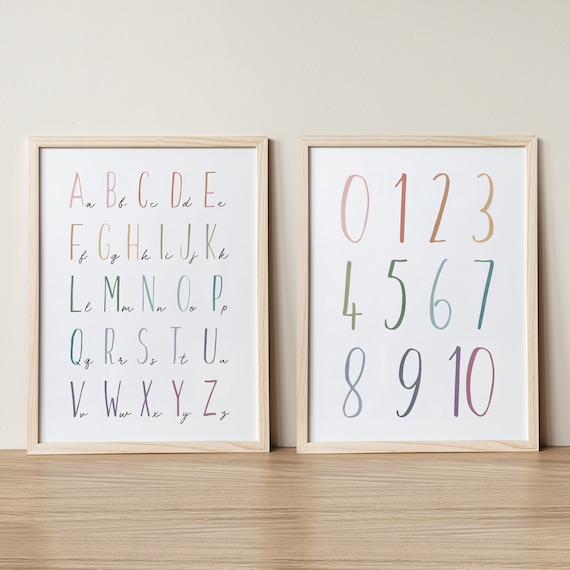 Rainbow Colors Alphabet Poster Educational Posters ABC | Etsy