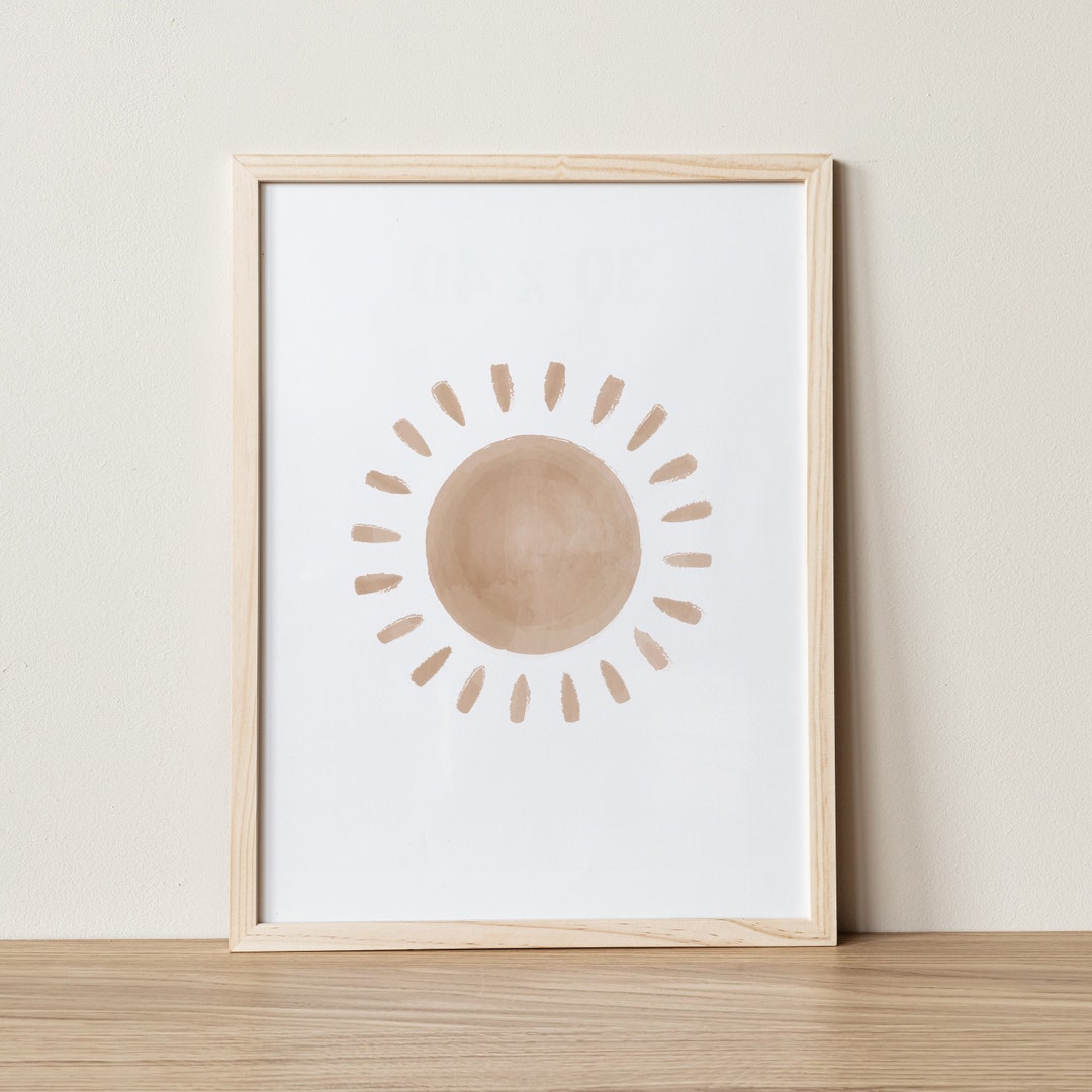Boho Sun Print: Watercolor Nursery Wall Art (digital Download) - Etsy