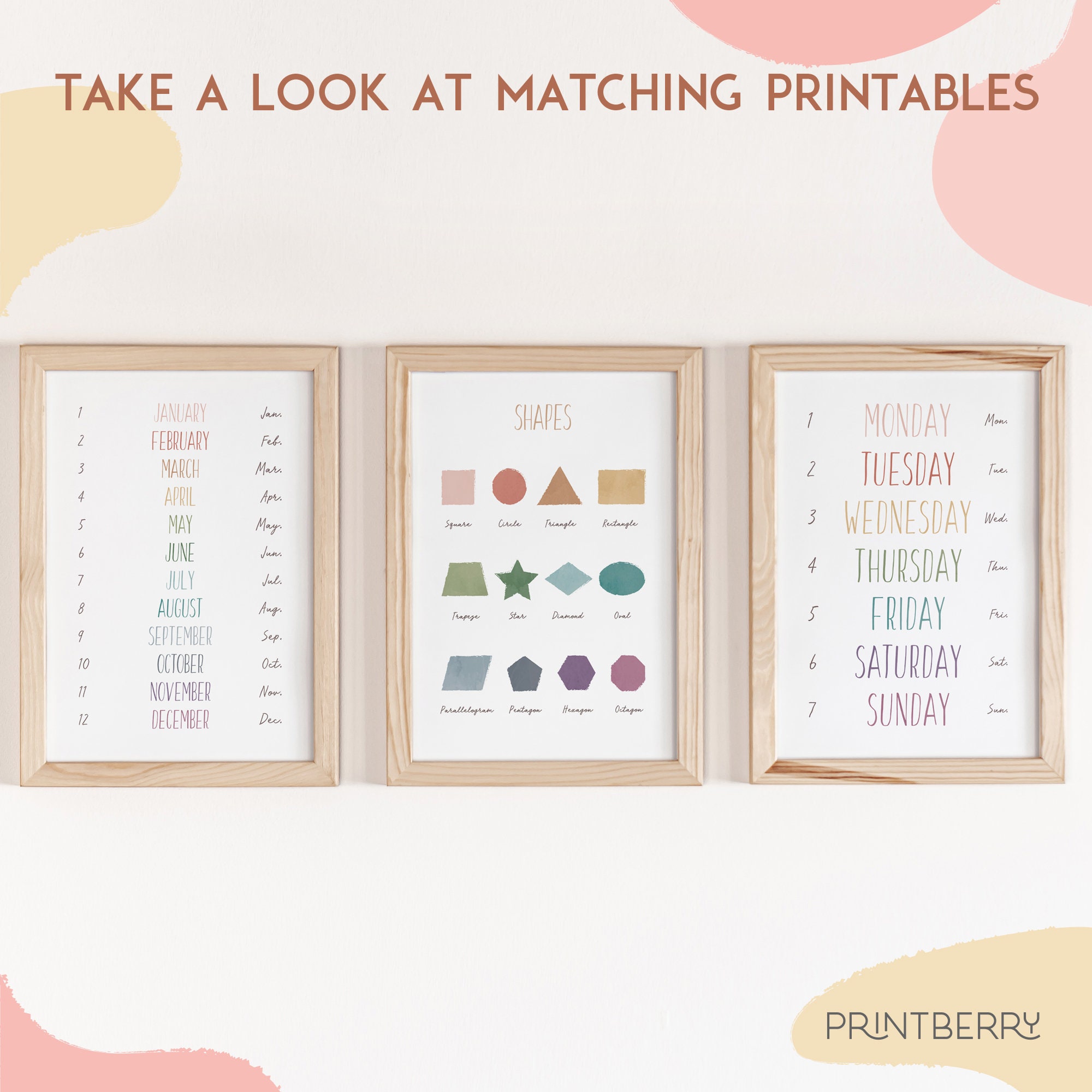 Months of the Year Print Educational Posters Preschool | Etsy