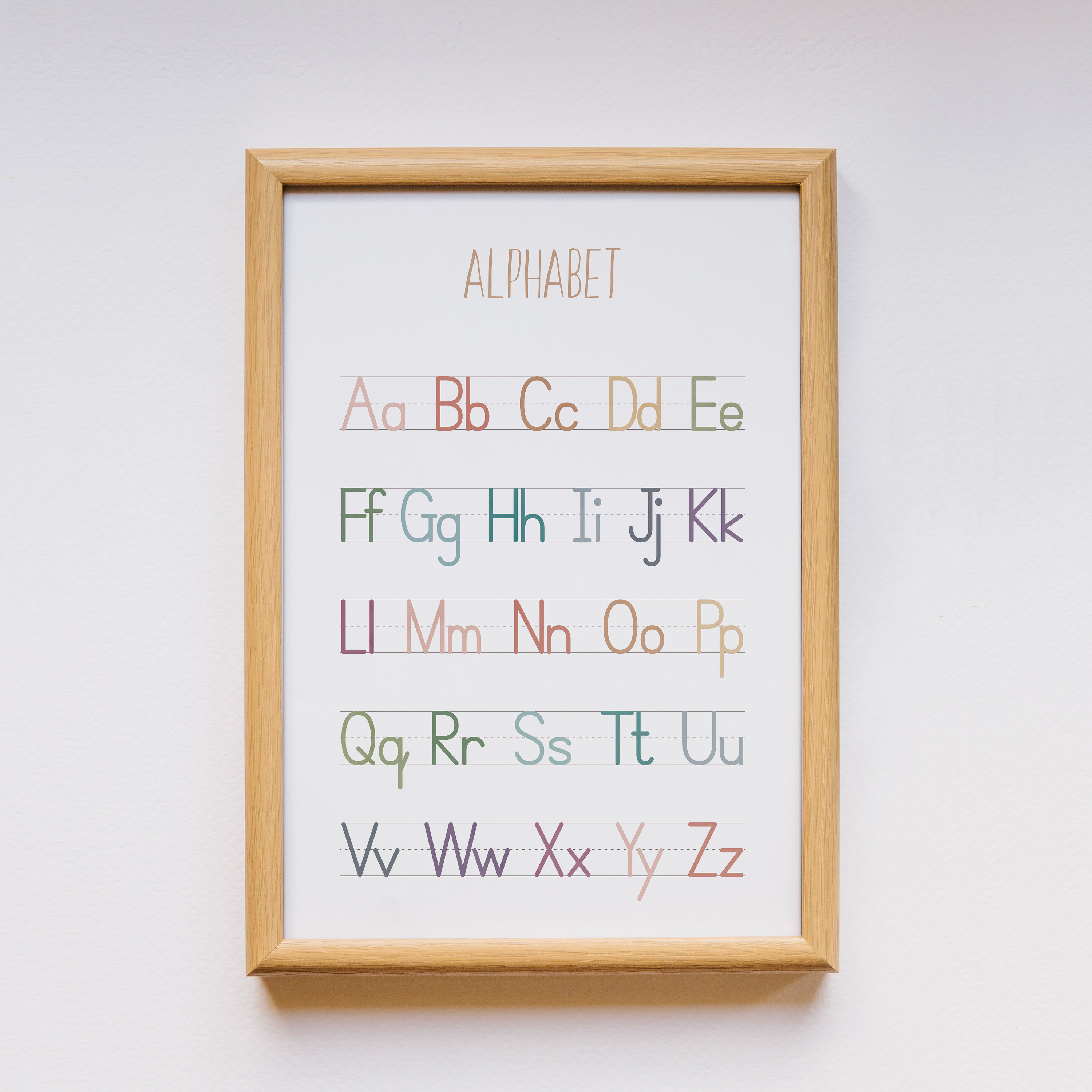 Rainbow Alphabet Handwriting Chart: Montessori ABC Print (digital ...