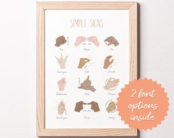 ASL Alphabet Posters American Sign Language Display - Etsy