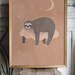 Boho Nursery Sloth Print, Sloth Art Print, Nursery Wall Art, Sloth ...