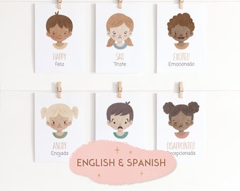 Emotions Flash Cards Feelings Montessori Printable Activity - Etsy