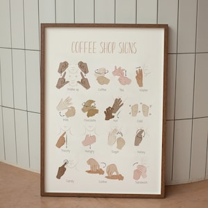 ASL Coffee Shop Poster: American Sign Language Art (digital Download ...