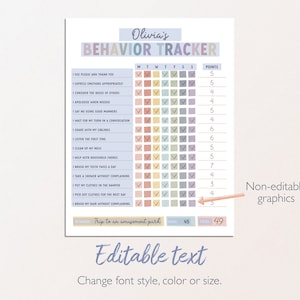 Editable Kids Behavior Chart, Custom Reward Chart Template, Good ...