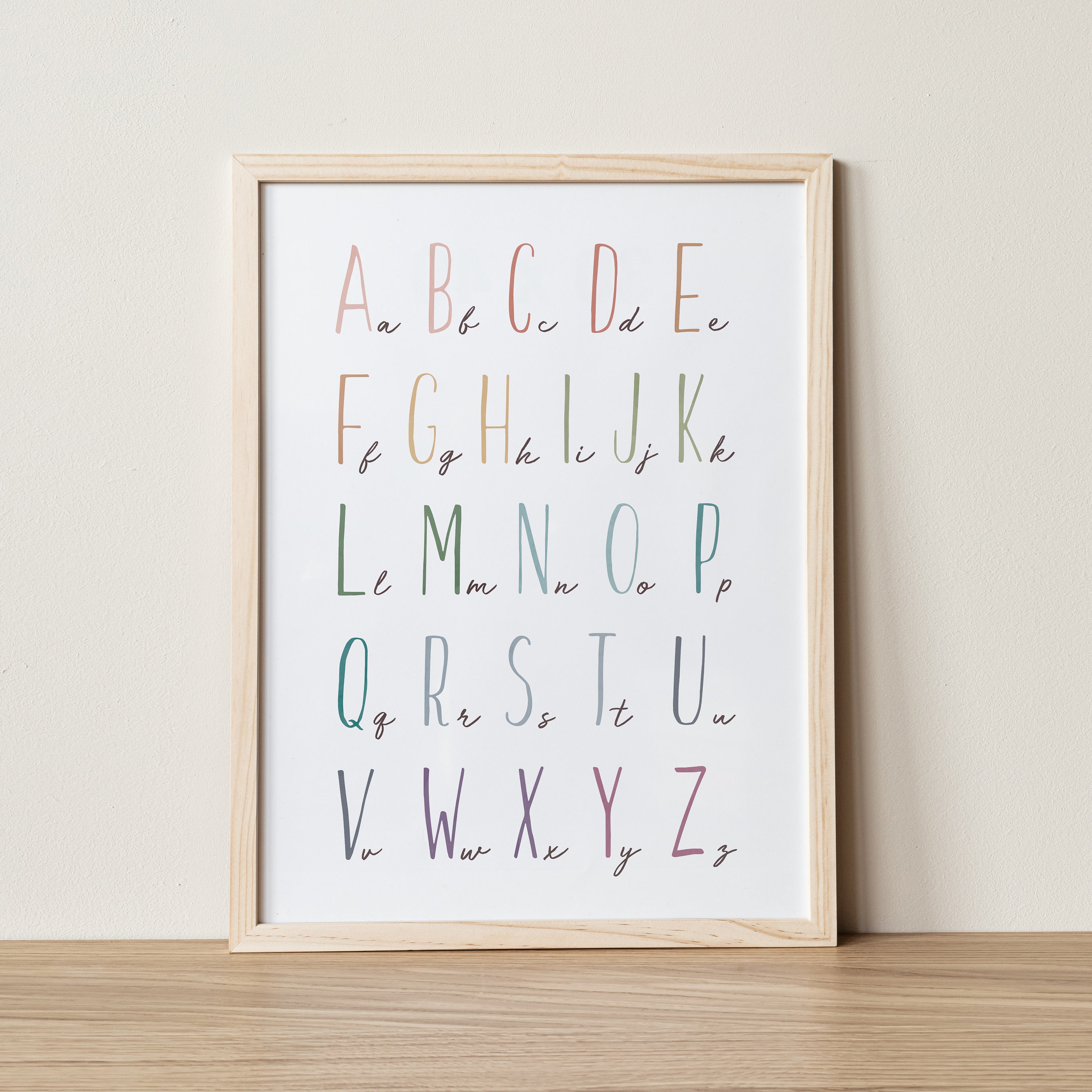 Rainbow Colors Alphabet Poster Educational Posters ABC | Etsy