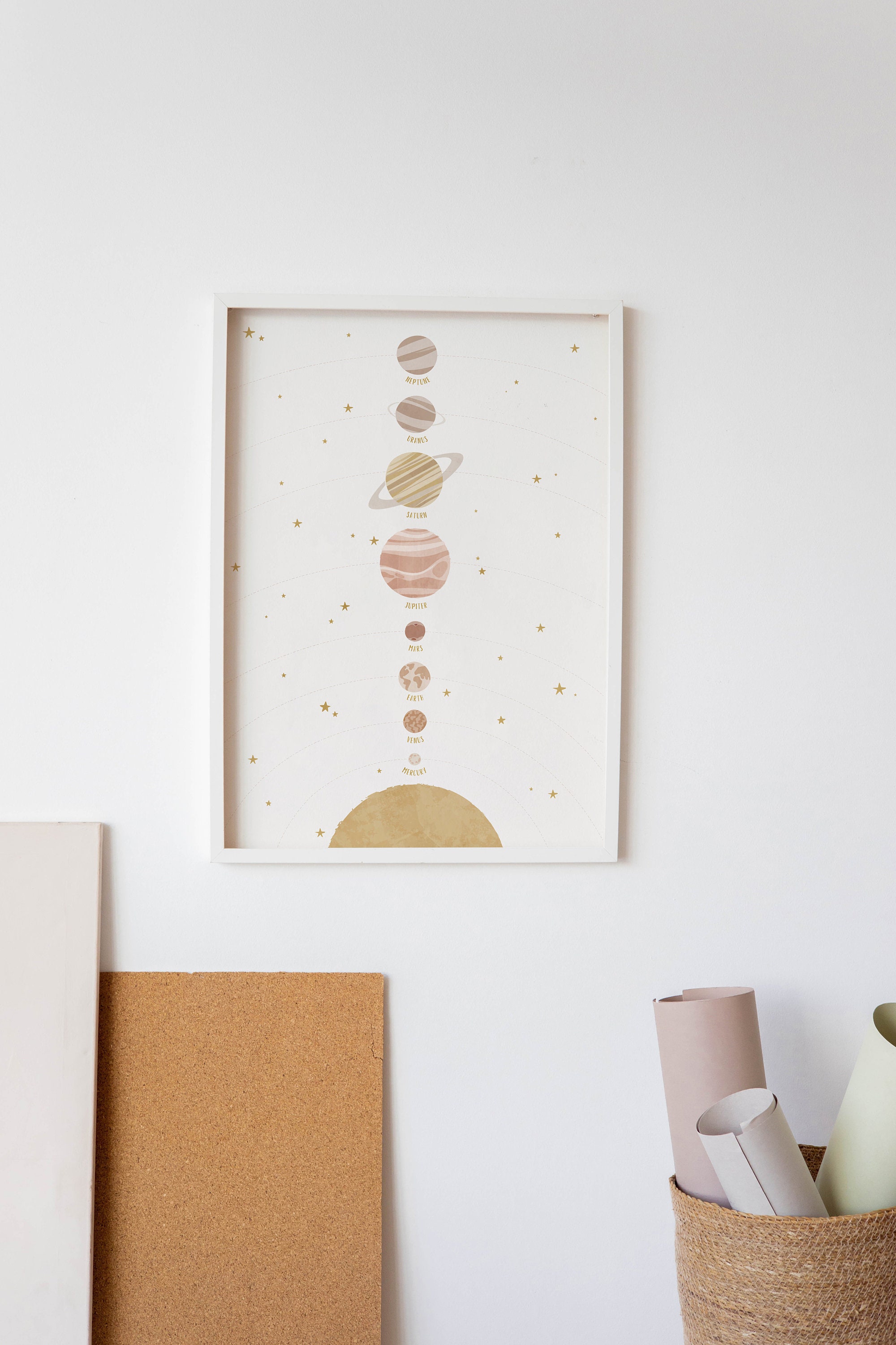Solar System Boho Print Space Poster Astronomy Science | Etsy