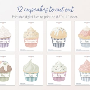 Cupcake Classroom Birthday Display: Printable Bulletin Board Kit ...
