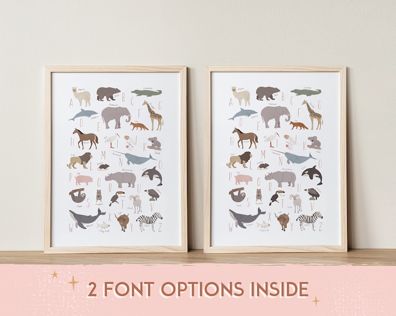 Set of 6 Educational Posters Alphabet Poster Classroom - Etsy