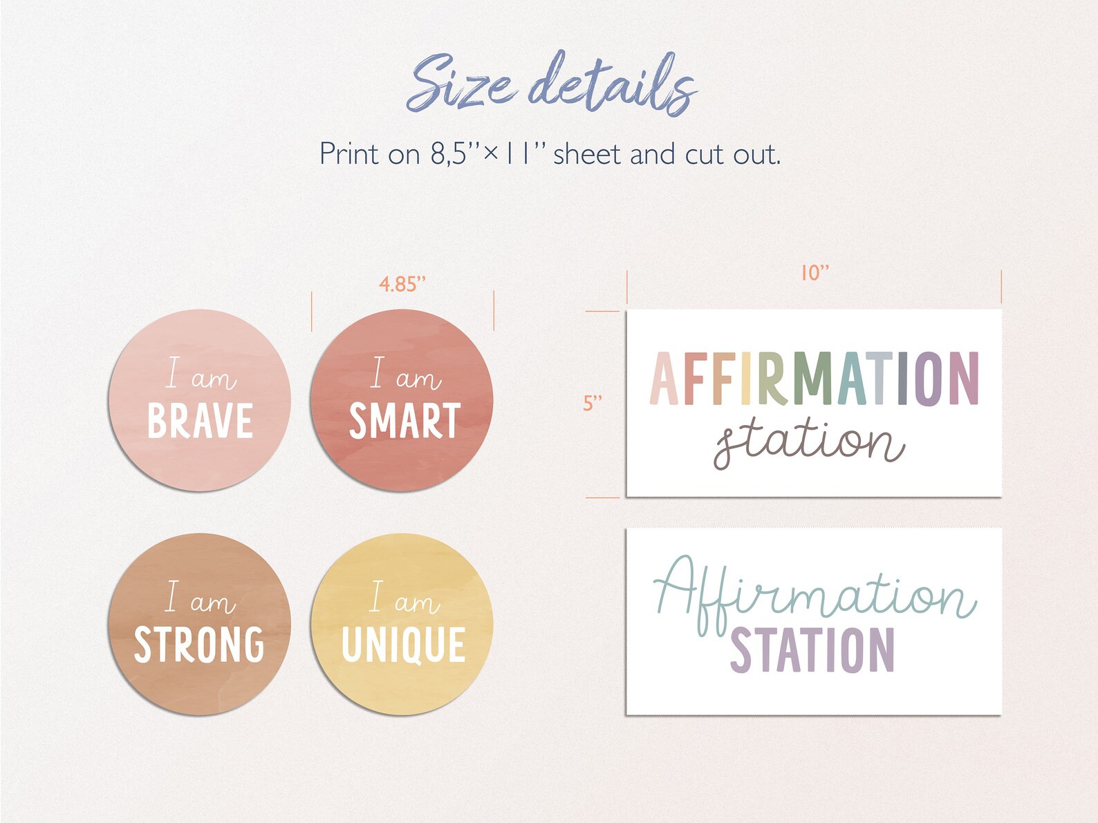 Boho Rainbow Affirmation Station: Editable Classroom Decor (digital ...