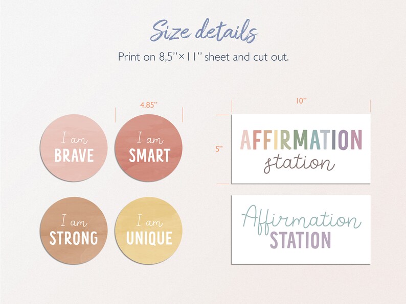 Boho Rainbow Affirmation Station: Editable Classroom Decor (digital ...