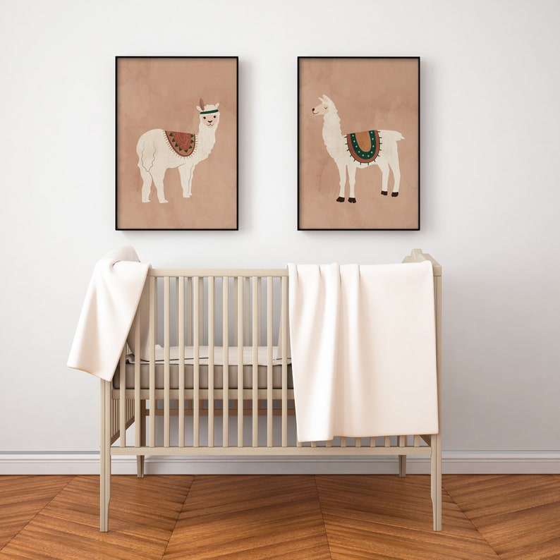 Llama Boho Nursery Print Alpaca Printable Llama Wall Art - Etsy