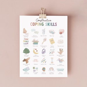 Healthy Coping Skills Poster, Calming Strategies for Kids, School ...