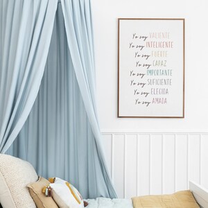 Spanish Affirmations Wall Art for Kids, Kid Affirmations, Educational ...