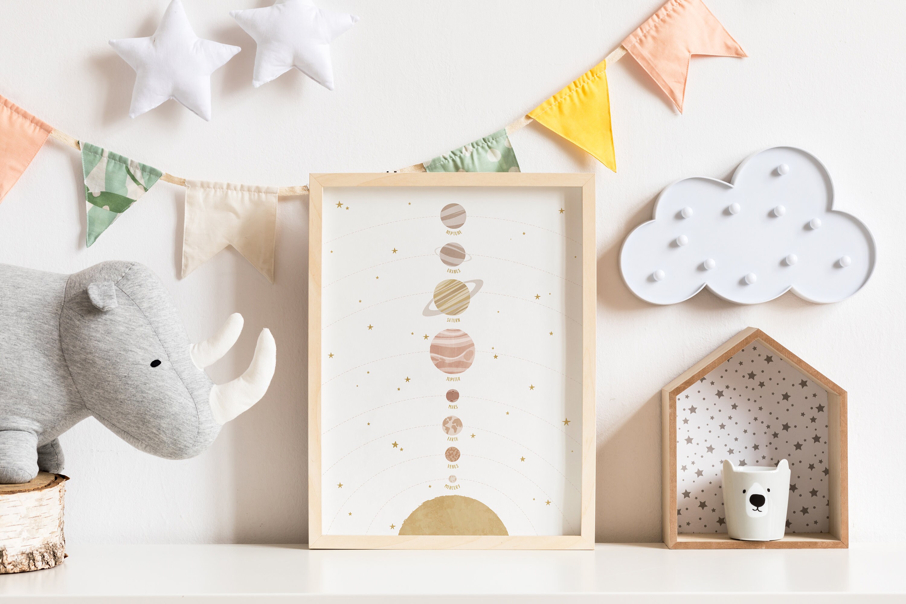 Solar System Boho Print Space Poster Astronomy Science | Etsy