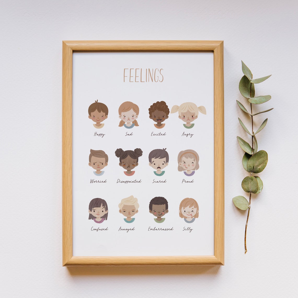 Feelings Poster Educational Posters Emotions Chart Feelings | Etsy