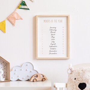 Months of the Year Print, Educational Posters, Preschool Poster ...