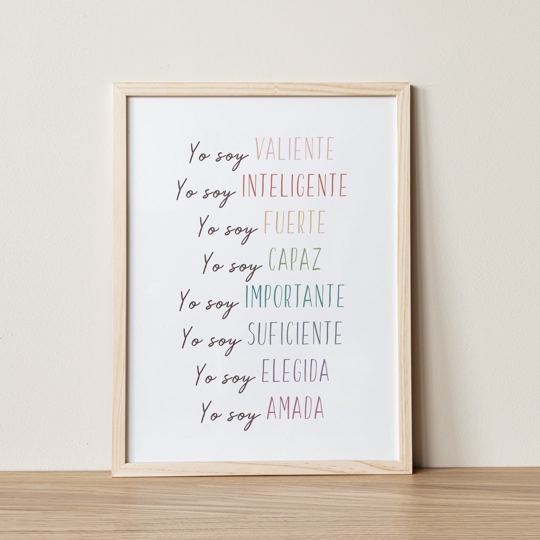 Spanish Affirmations Wall Art for Kids, Kid Affirmations, Educational ...