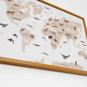 Animal World Map, World Map Poster, Playroom Wall Decor, Classroom ...