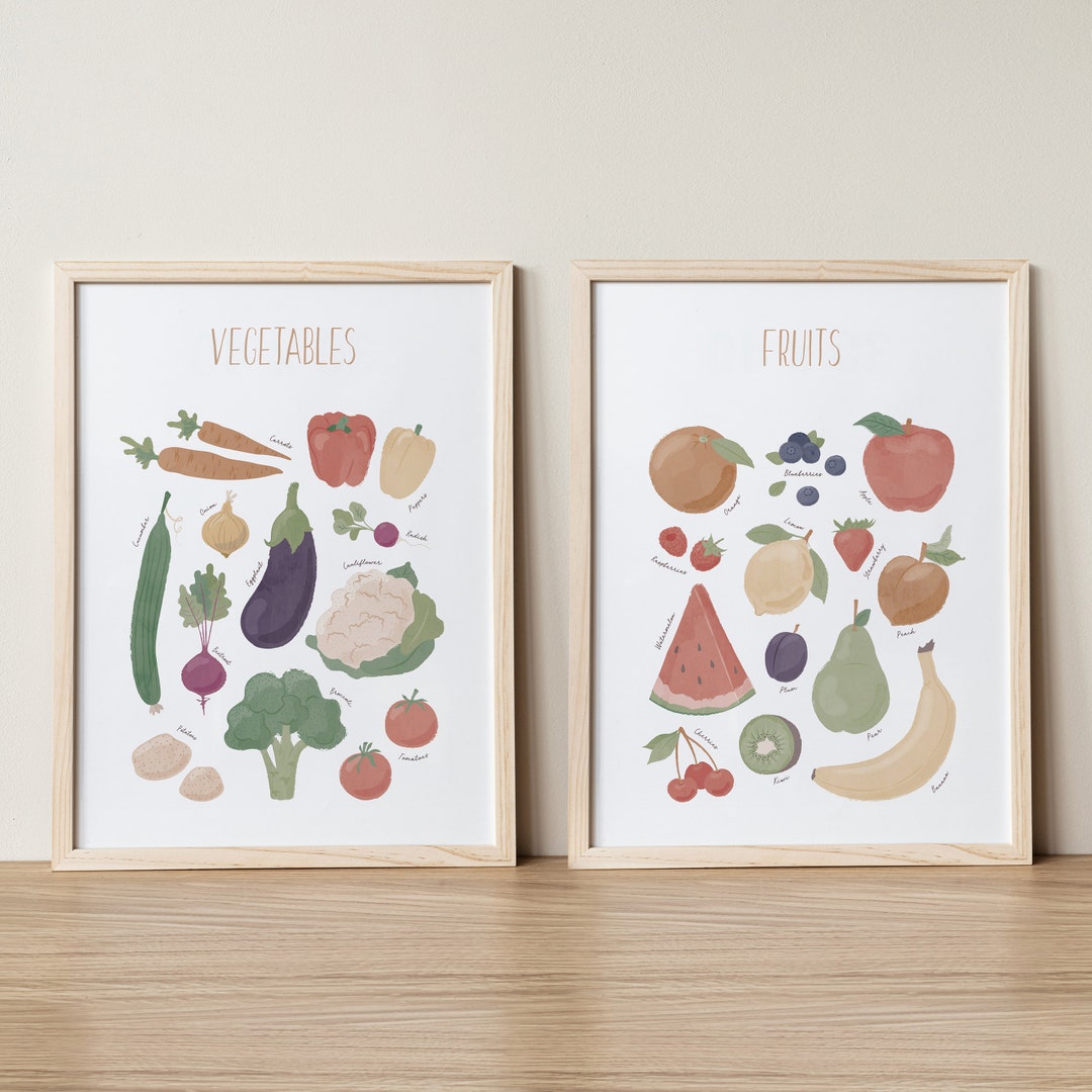 Fruits & Vegetables Poster Set: Montessori Classroom Decor (digital ...