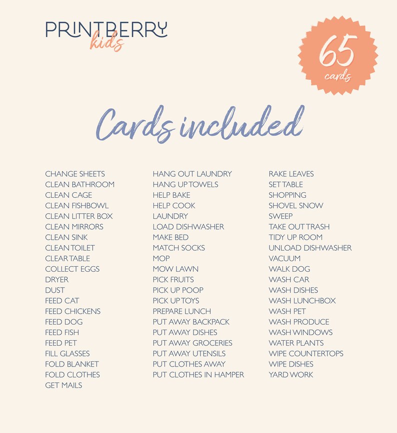 Chore Chart for Kids & Editable Chore Cards Daily Routine - Etsy Canada