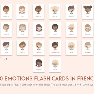 French Flashcards, Emotion Flashcards, Feelings Flash Cards, Montessori ...