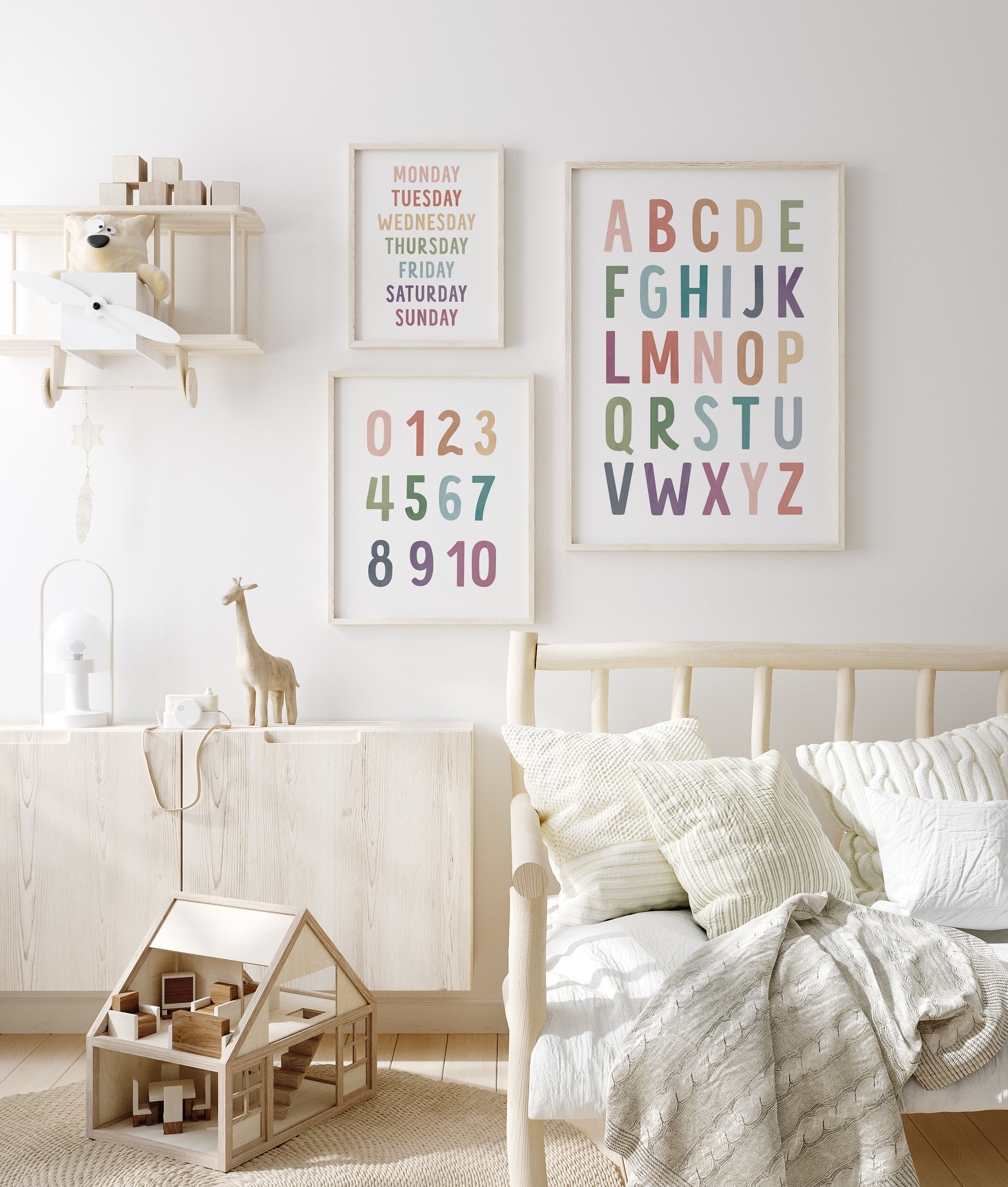 Alphabet & Numbers Poster Set: Colorful Nursery Decor (digital Download ...