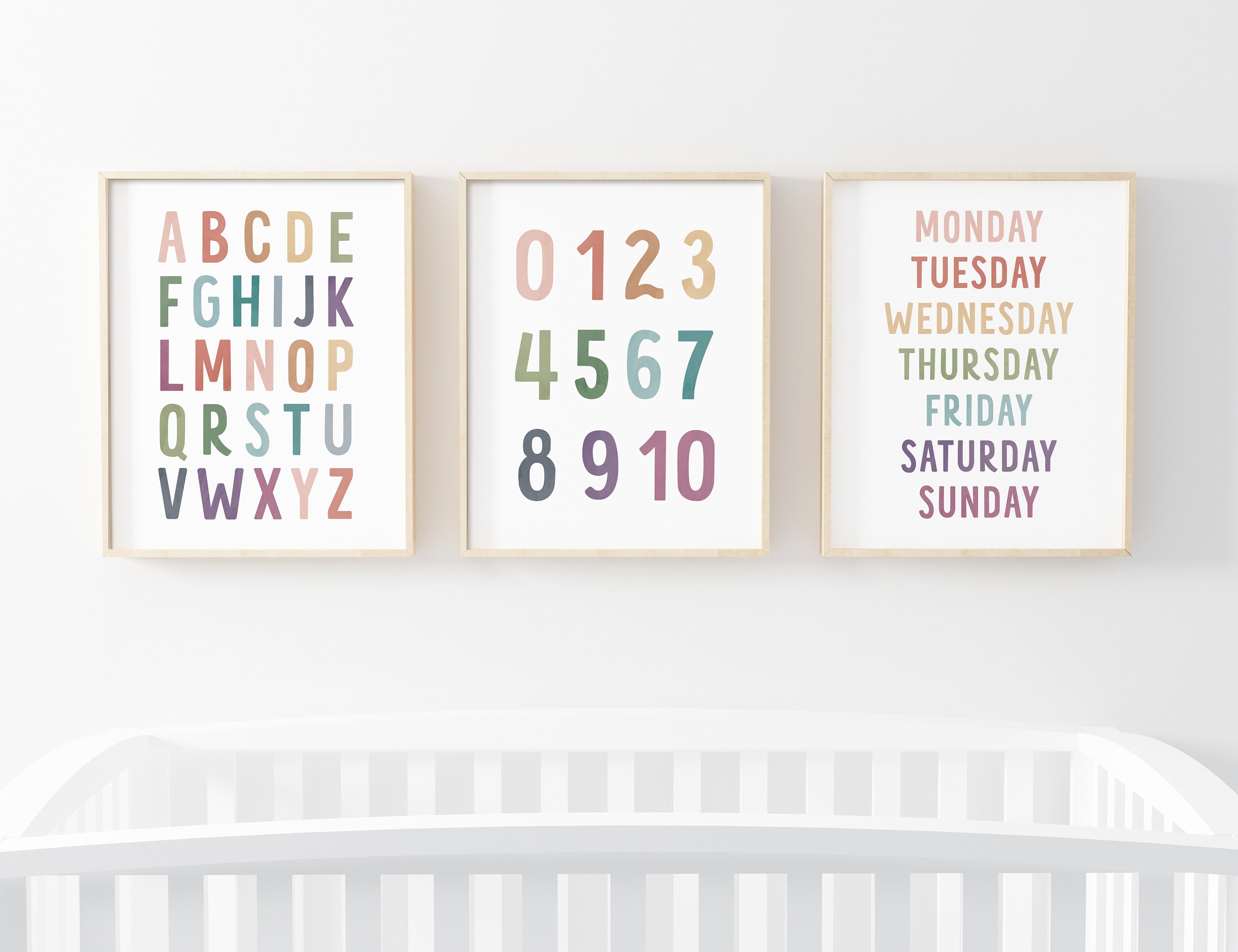 Alphabet & Numbers Poster Set: Colorful Nursery Decor (digital Download ...