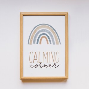 Calming Corner Rainbow Print: Blush Pink Montessori Wall Art (digital ...