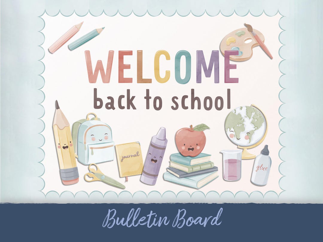Pastel Back to School Bulletin Board Kit: Printable Classroom Decor ...