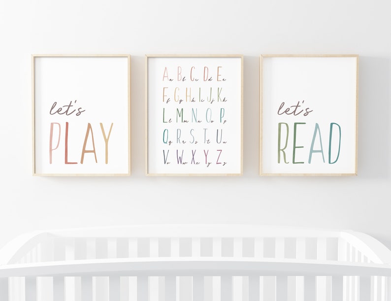 Rainbow ABC Poster Set: Playroom Wall Art (digital Download) - Etsy