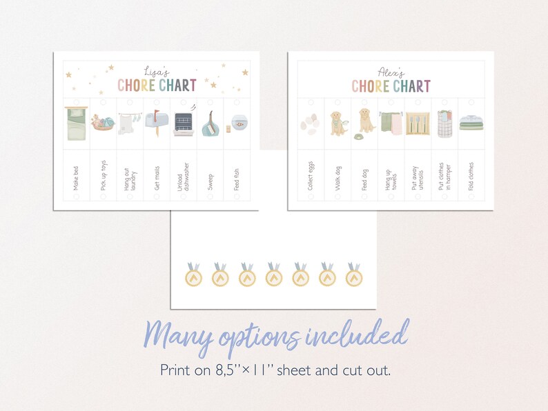 Editable Chore Chart Picture Chore Chart for Kids Visual - Etsy