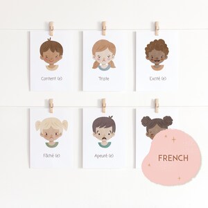 French Flashcards, Emotion Flashcards, Feelings Flash Cards, Montessori ...