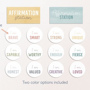 Boho Rainbow Affirmation Station: Editable Classroom Decor (digital ...