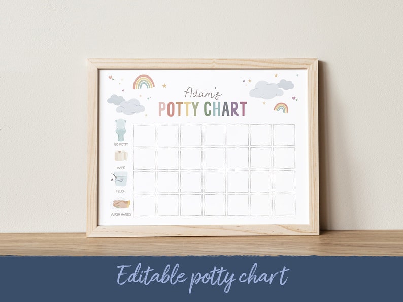 Editable Potty Training Chart: Toddler Reward, Montessori (digital ...