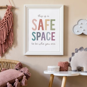 Safe Space, Calming Corner, Educational Poster, Counselor Art, Therapy ...