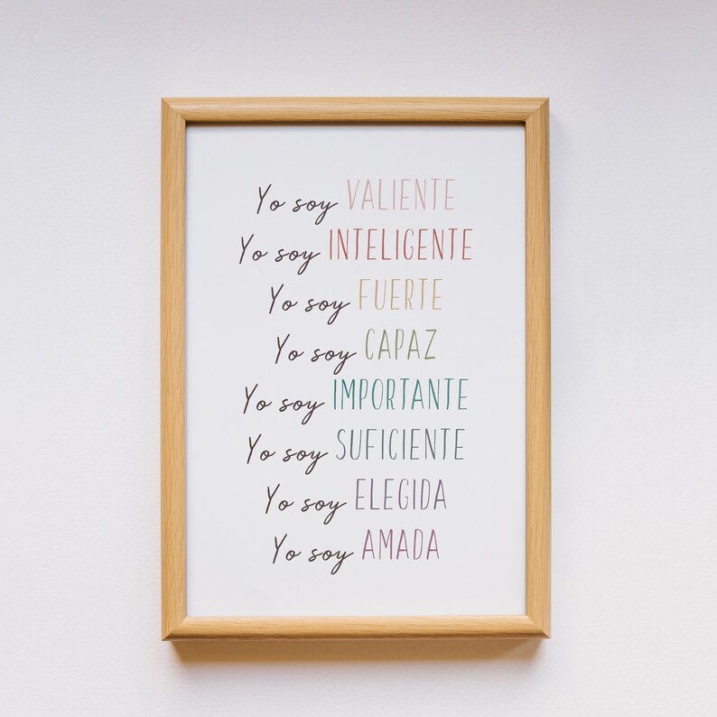 Spanish Affirmations Poster: Kids Room Decor (digital Download) - Etsy