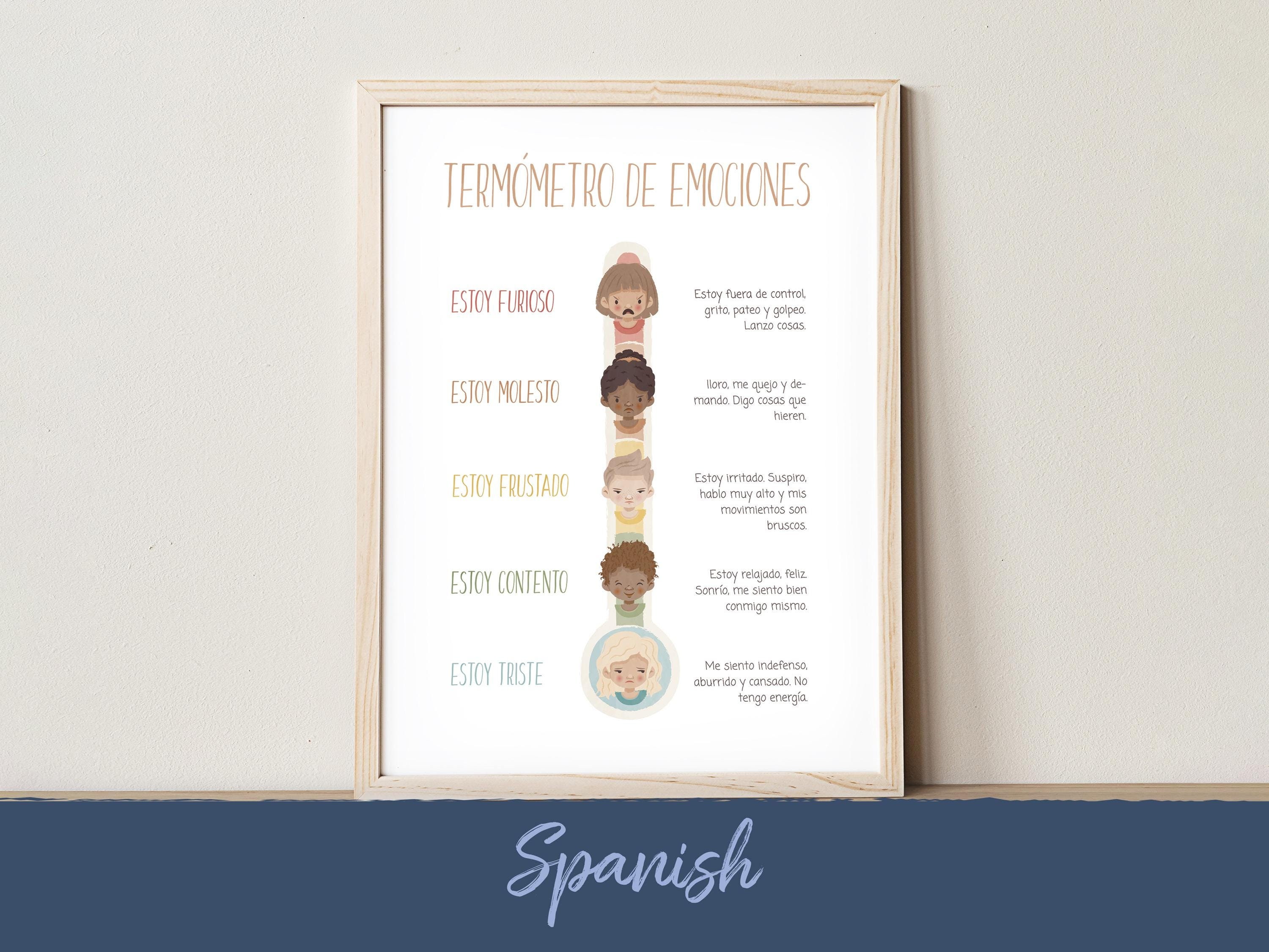 Spanish Feelings Thermometer Poster: Calming Corner Decor (digital ...